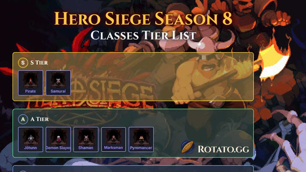 Hero Siege Season 8 Class Tier List | Best Classes & Meta